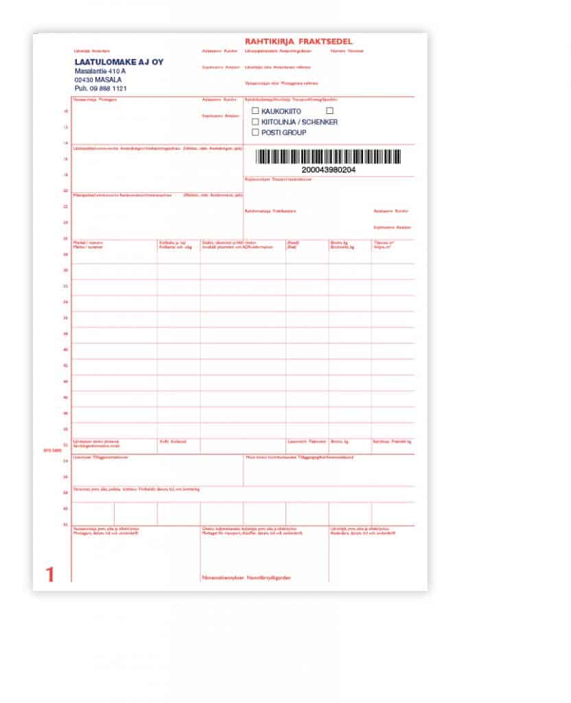 Rahtikirja - Jyväskylän Siirto-Paino Oy